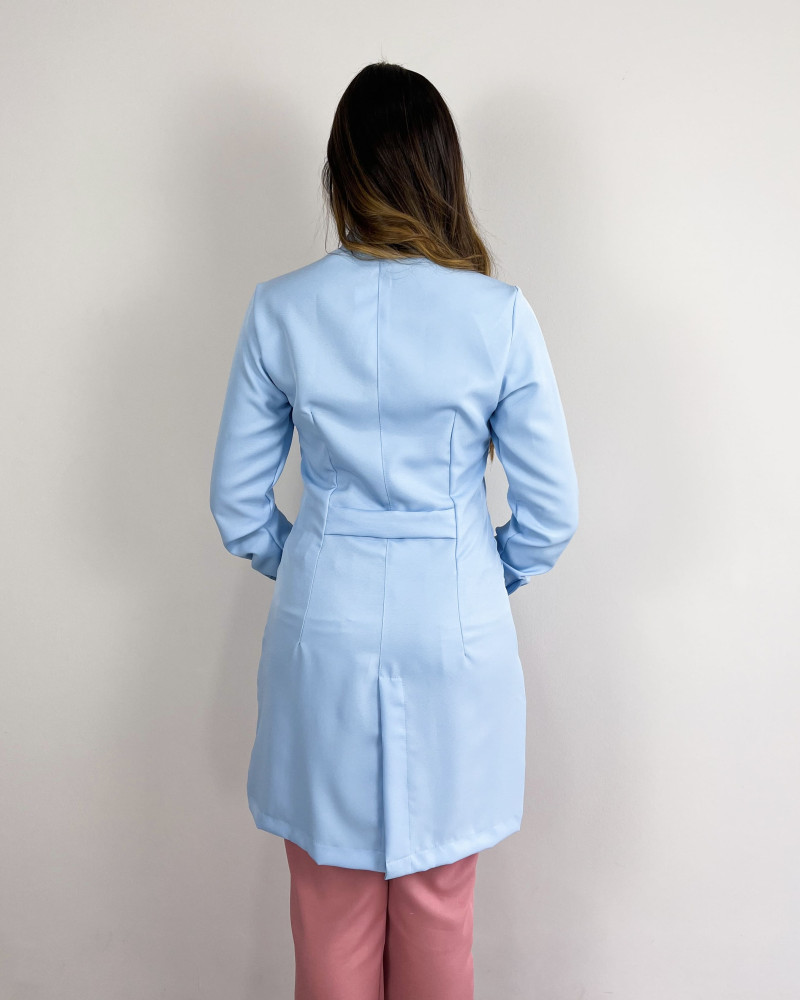 Jaleco Antonella Azul Bebê - Jalecos Femininos | Branco Online