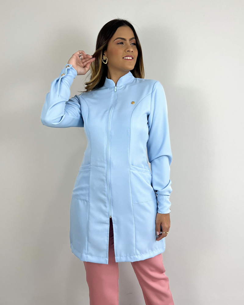 Jaleco Antonella Azul Bebê - Jalecos Femininos | Branco Online